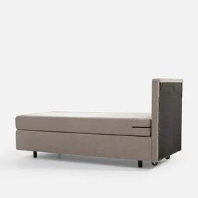 Šedá postel boxspring s matrací SILLA 90x200 cm