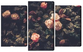 Vícedílný obraz Pastelové Růže Ve Vintage Stylu Nedostatek Nedostatek Přírodní plátno 60x40