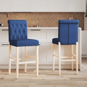 vidaXL Barové židle 2 ks masivní kaučukové dřevo a textil [4006219] Barva: světle šedá