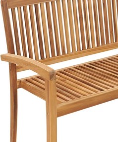 Stohovatelná zahradní lavice s poduškou 128,5 cm masivní teak 3063281