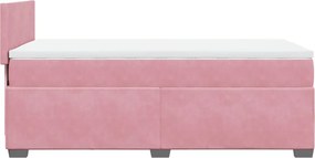 Box spring postel s matrací růžová 90x200 cm samet 3288509