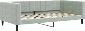 Válenda s přistýlkou světle šedá 100 x 200 cm samet 3196698