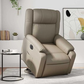Elektrické zvedací polohovací křeslo cappuccino umělá kůže 3205170