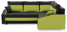 Rohová rozkládací sedací souprava GRANDE PLUS - color mikro Pravá Černá + Zelená