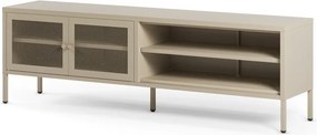 Krémový kovový TV stolek 160x50x35 cm Fayna – Marckeric