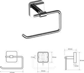 Sapho Sapho, INSIA držák toaletního papíru bez krytu, chrom, IS017