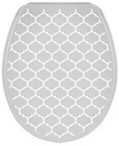 Erga Iris, toaletní WC sedátko z polypropylenu, šedá se vzorem Orient, ERG-07989