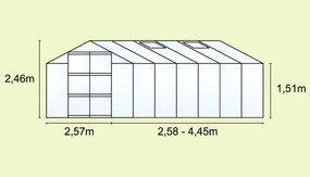 Skleník URANUS 8300 polykarbonát stříbrný Dekorhome Polykarbonát 4 mm