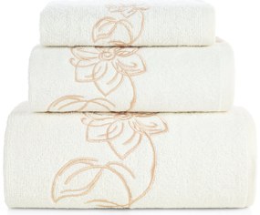 FROTÉ RUČNÍK LILA SADA 1KS 30X50 CM, 1KS 50X90 CM, 1KS 70X140 CM KRÉMOVÁ