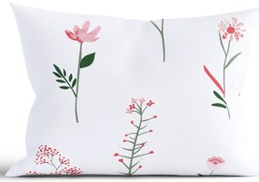 MK Lůžkoviny Bavlněný povlak na polštář Renforcé 40 x 60 cm - Vlčí máky bílé