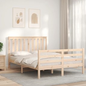vidaXL Rám postele s čelem 120 x 200 cm masivní dřevo [3194241] Barva: Přírodní