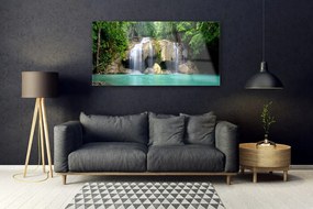 akrylový obraz Vodopád Strom Příroda 120x60 cm