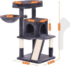 Feandrea škrabací sloup se škrabací deskou 96 cm tmavě šedý