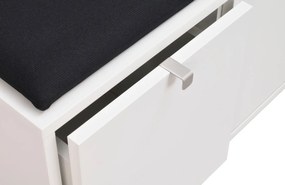 Bílá lakovaná lavice ROWICO CONFETTI II. 106 cm s úložným prostorem
