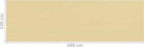 Balkonová zástěna béžová 120 x 400 cm HDPE 310917