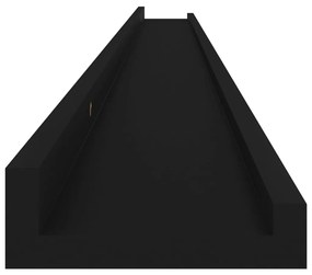 Nástěnné police 4 ks černé 115 x 9 x 3 cm