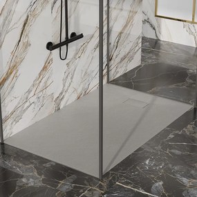 BPS-koupelny Obdélníková akrylátová sprchová vanička HYD-OSV-JUKO 130x80 šedá