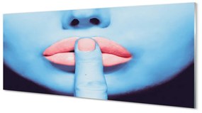 akrylový obraz Žena neonové rty 120x60 cm