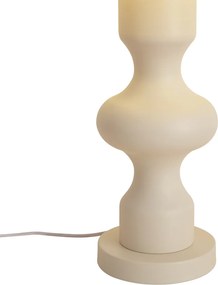 Retro stolní lampa béžová s látkovým stínidlem - Captain