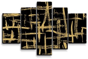 Sablio Obraz - 5-dílný Zlaté malování - 125x90 cm
