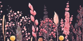 Obraz  variace trávy v růžové barvě Varianta: 120x60