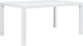 vidaXL Zahradní stůl 150x90x72 cm plastový ratanový vzhled [45604] Barva: Bílá