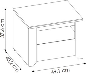 Sconto Noční stolek ANGEL 95 dub craft bílý