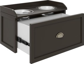 Miska pro psy PawHut, 2 x 2 litry, vyvýšená miska se zásuvkou, miska z nerezové oceli, krmná stanice pro velké psy, káva