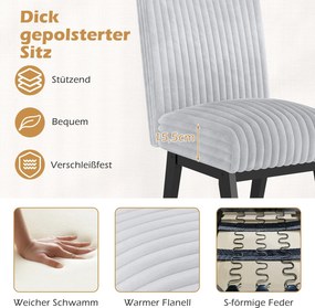 Costway Židle do jídelny2Sada kuchyňských židlí s polstrovaným sedákem, gumovými