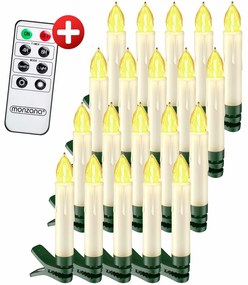 Monzana Svíčky na vánoční stromeček CANDLE, 20ks, 10,5cm, teplá bílá
