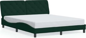 Rám postele bez matrace tmavě zelená 160 x 200 cm samet 3207932