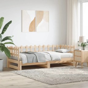 vidaXL Výsuvná postel 2x (80 x 200) cm masivní borovice [840385] Barva: Přírodní