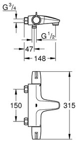 Grohe Grotherm Special Termostatická baterie vanová, chrom 34671000