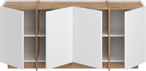 Bílá komoda v dekoru borovice s dírou na kabely 180x80x45 cm Dorma – Kalune Design