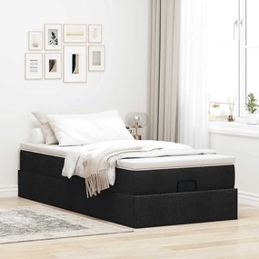 Osmanský rám postele s matrací černá 90x200cm textil 3311080
