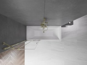 Mexen Velar, 2-křídlová posuvná vanová zástěna 70 x 150 cm, 8mm čiré sklo, zlatý lesklý profil, 896-070-000-01-50