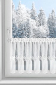 KRÁTKÁ VÁNOČNÍ ZÁCLONA NA PÁSCE FLAKE 150X40 CM BÍLÁ