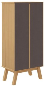 Botník OLDEN bílý a hnědý 55 x 35 x 120 cm masivní borové dřevo - Default Title
