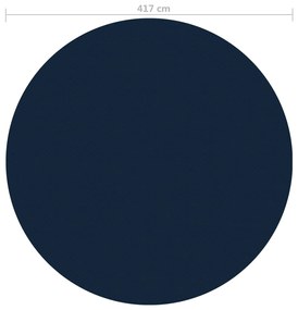 vidaXL Plovoucí PE solární plachta na bazén 417 cm černo-modrá