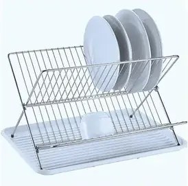 MSV DRAIN skládací odkapávač na nádobí bílý / chromovaná ocel / 40 x 3