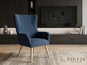 Relaxační křeslo ušák SIRI - modrý manšestr