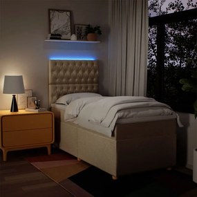 Box spring postel s matrací krémová 90x200 cm textil 3293475