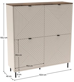 Kondela Regál, kašmír/dub castello, EYCO 4D