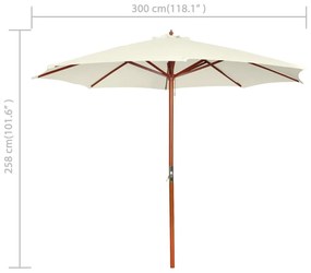 vidaXL Marketos Slunečník 300 x 258 cm pískově bílý