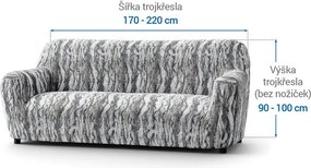 Bielastické potahy OCEANO NOVÉ šedo-modré trojkřeslo (š. 170 - 220 cm)