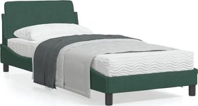 vidaXL Rám postele s čelem 80 x 200 cm samet [373073] Barva: Tmavě zelená