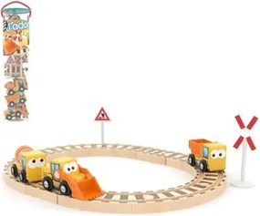 J'Adore Vláčkodráha Construction Squad Set / Dřevo / 15 dílů / od 18 m