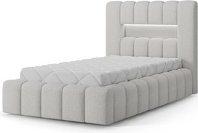 Krémová čalouněná jednolůžková postel s úložným prostorem s roštem 90x200 cm Lamica – ELTAP