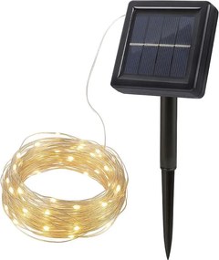 LED solární světelný řetěz WL919, černá