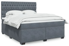 Box spring postel s matrací tmavě šedá 180x200 cm samet 3290985